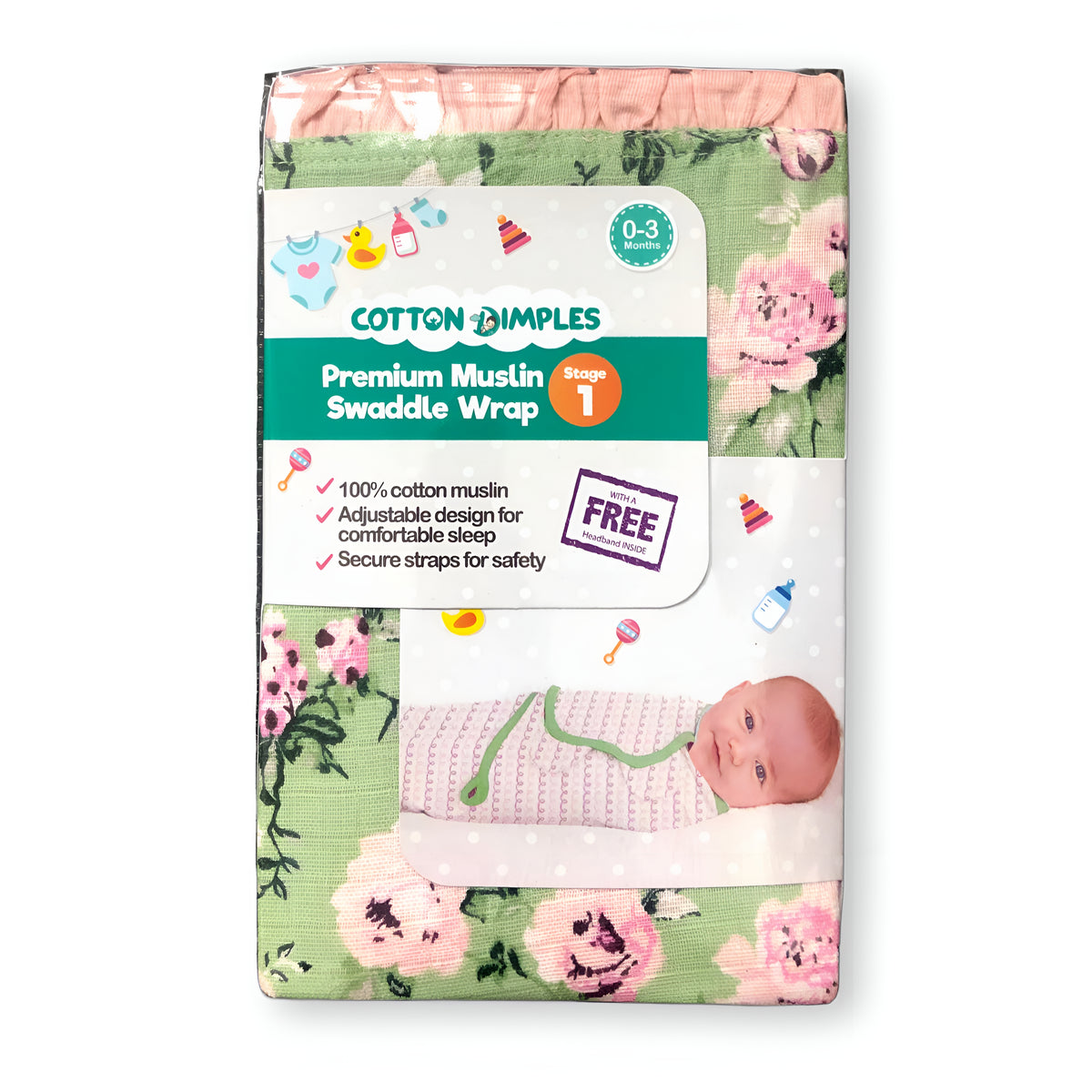 Muslin Swaddle Wrap - Botanical Garden – Cotton Dimples Pakistan
