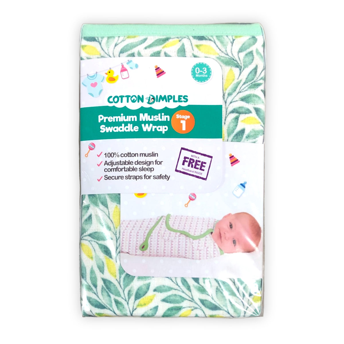 Muslin Swaddle Wrap - Fresh Lime – Cotton Dimples Pakistan