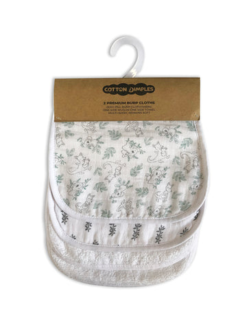 Burp Cloth Set - Koala and Kangaroo – Cotton Dimples Pakistan